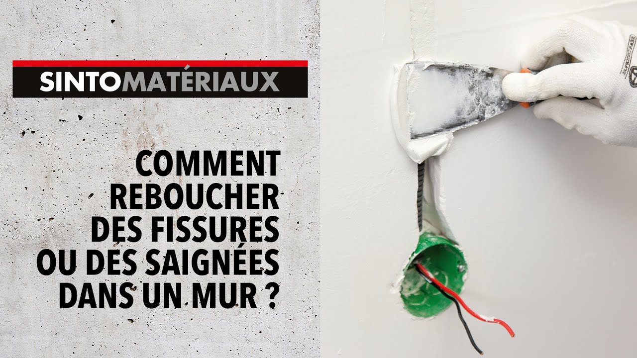 Comment reboucher des fissures ou des saignées dans un mur ? - YouTube