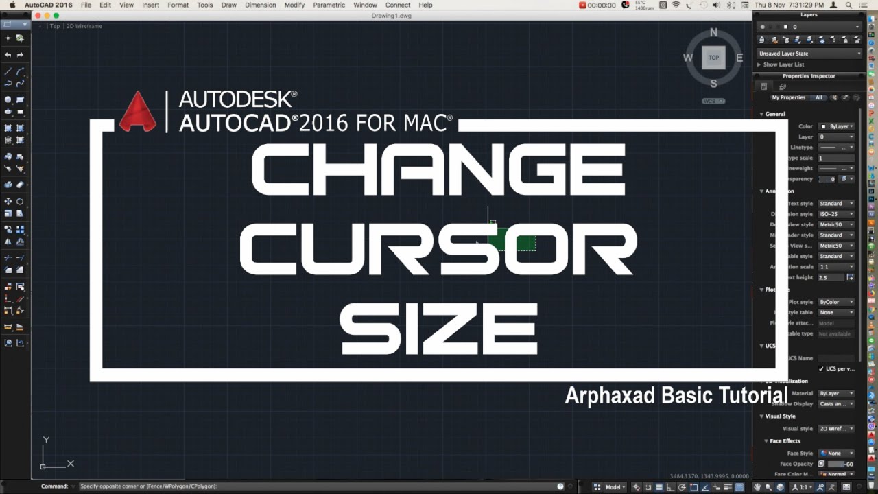 CURSOR SIZE CHANGE IN AUTOCAD IMAC YouTube cursor-size-change-in-autocad-imac-youtube