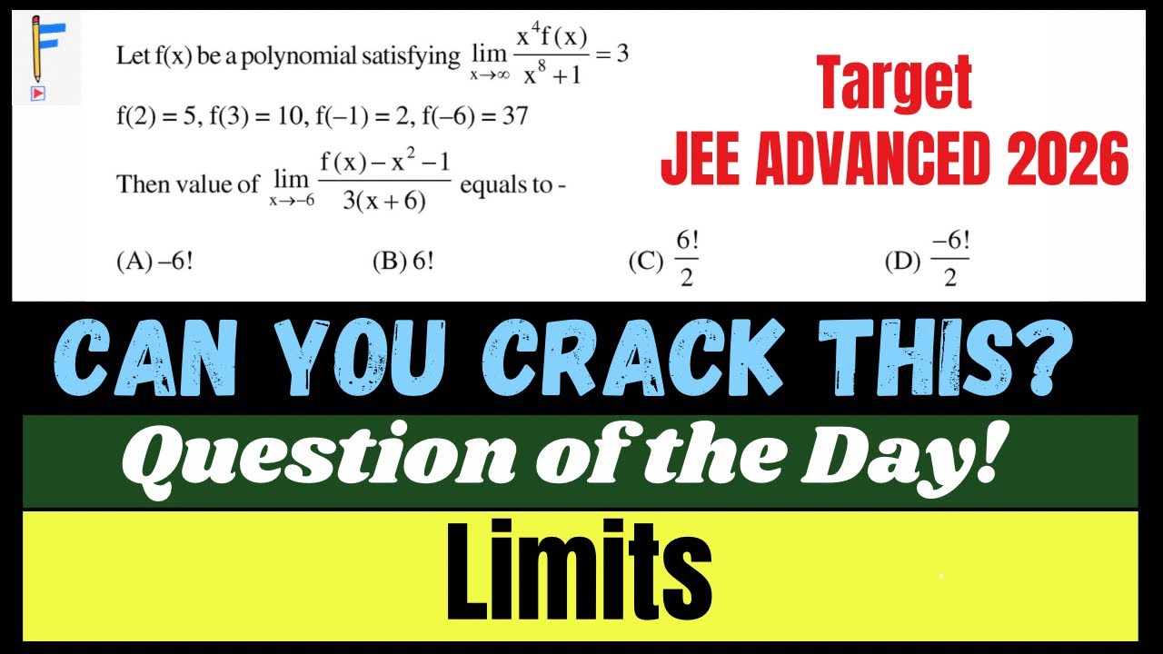 Can You Handle This Polynomial Limit? | JEE 2026 | Factorial’s Question ...