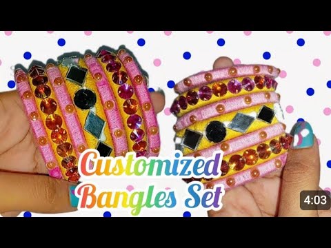 Customized Bangles Set | Multicolour Thread Bangles Making At Home - YouTube