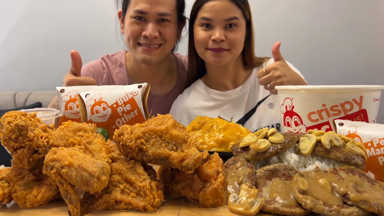 ALL TIME FAVORITE JOLLIBEE CHICKENJOY and BURGER STEAK MUKBANG |Mukbang ...