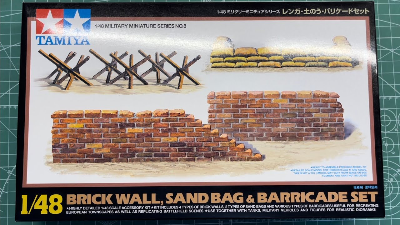 Tamiya Brick Wall, Sand Bag and Barricade Set 1/48 Scale Model Kit ...
