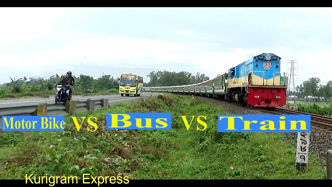 Motor Bike Vs Bus vs Train Who Will win the first Place Must see ...