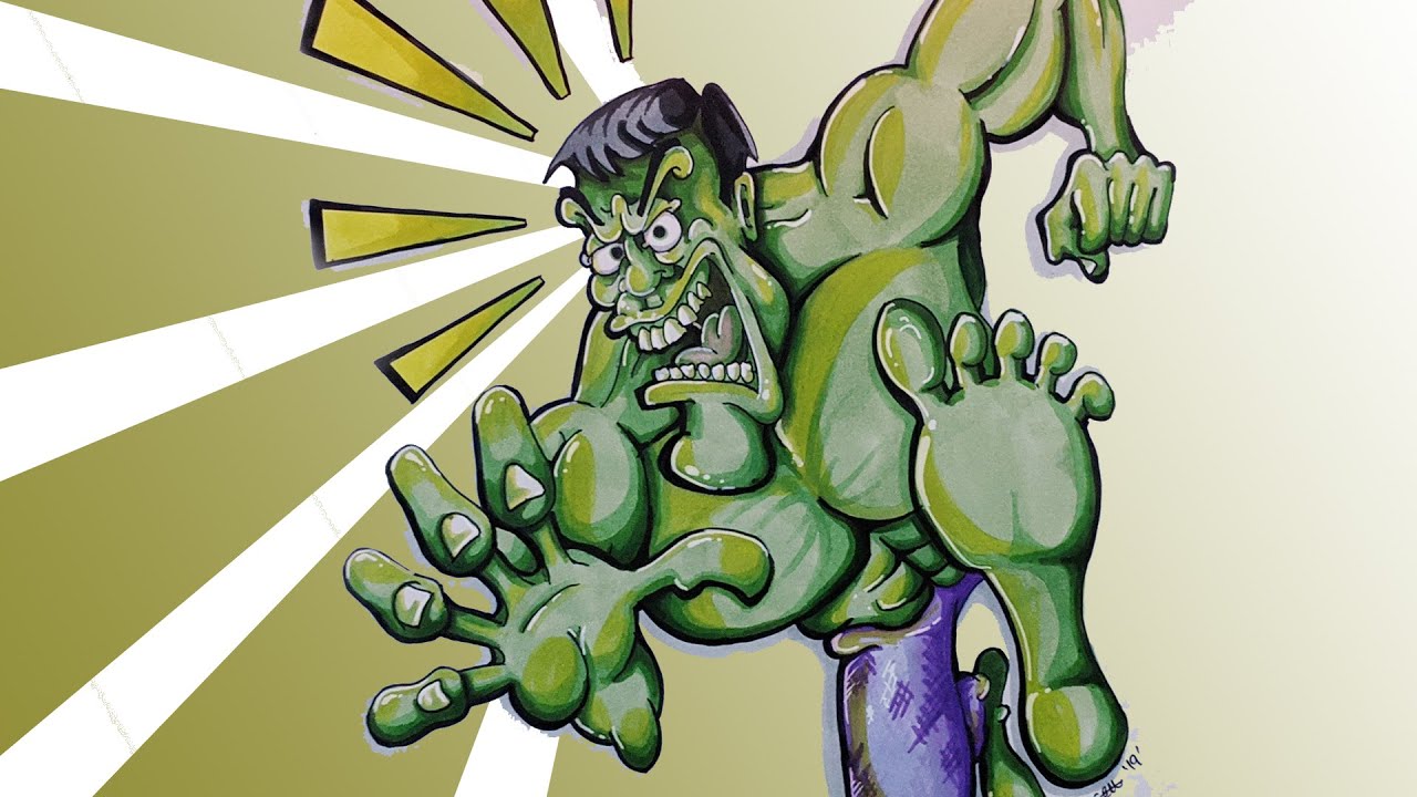Collaboration with my daughter drawing The Incredible Hulk! - YouTube