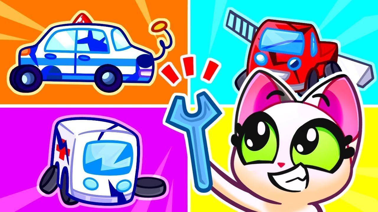 Super Repair Rescue Team | Color Stories | Useful Cartoons With Lessons ...