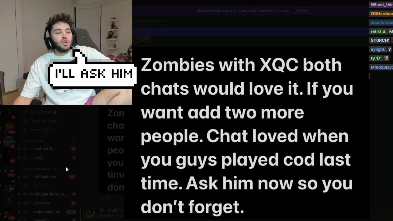 Adin Ross wants to play COD Zombies with xQc - YouTube