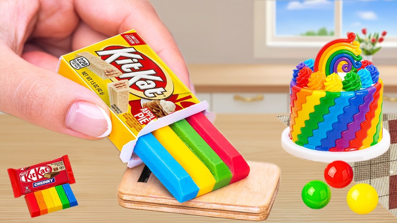 Amazing Rainbow KITKAT Cake | How To Make Tasty Miniature KitKat Chocolate Cake - YouTube