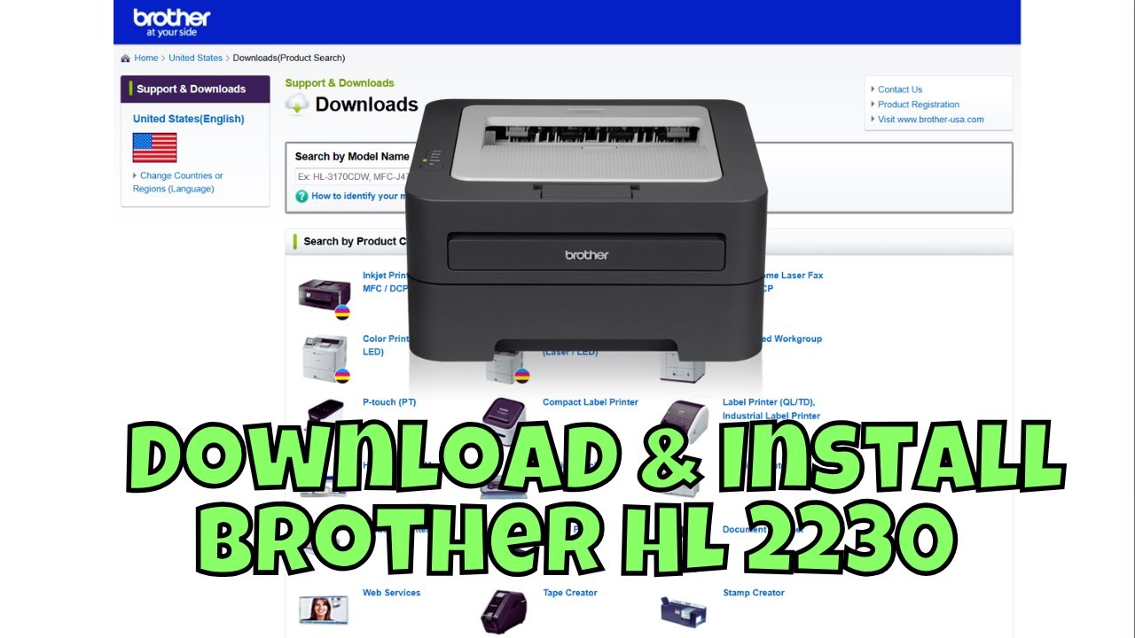 How To Download & Install Brother HL 2230 Printer Driver in Windows 10/ ...