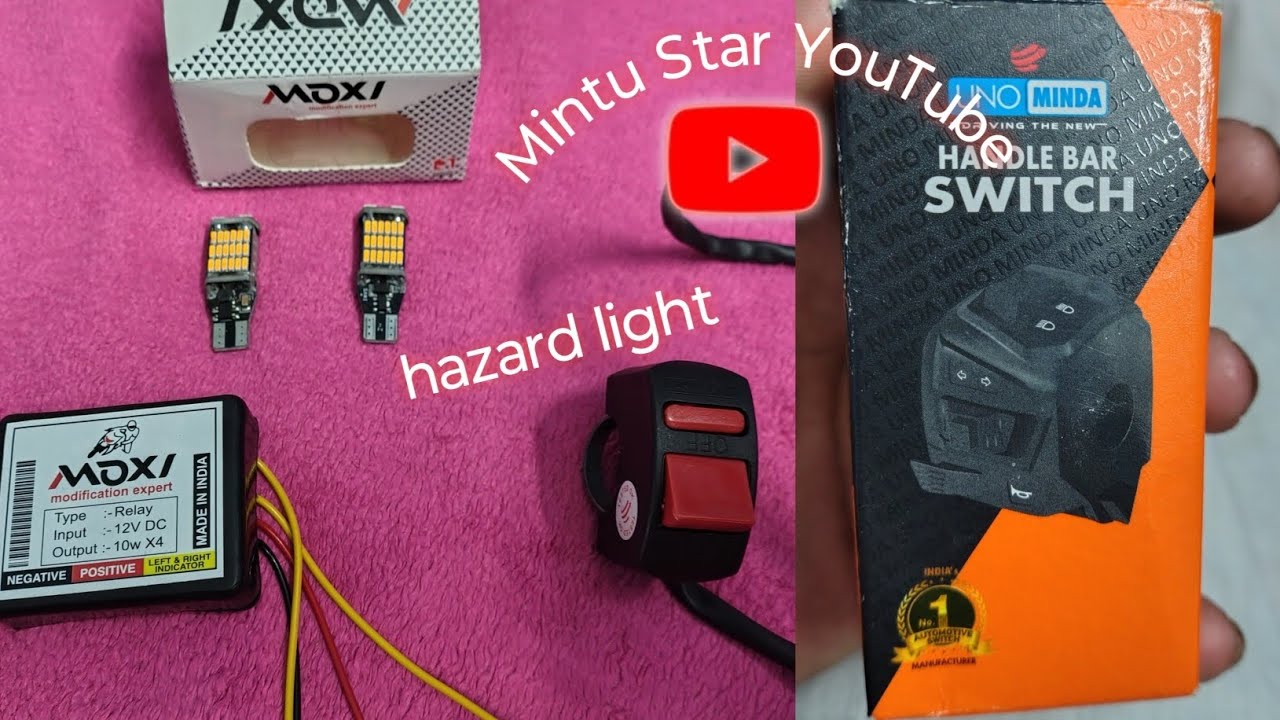 hazard light system indicator light LED indicator light Azad system🇮🇳🏍️ ...