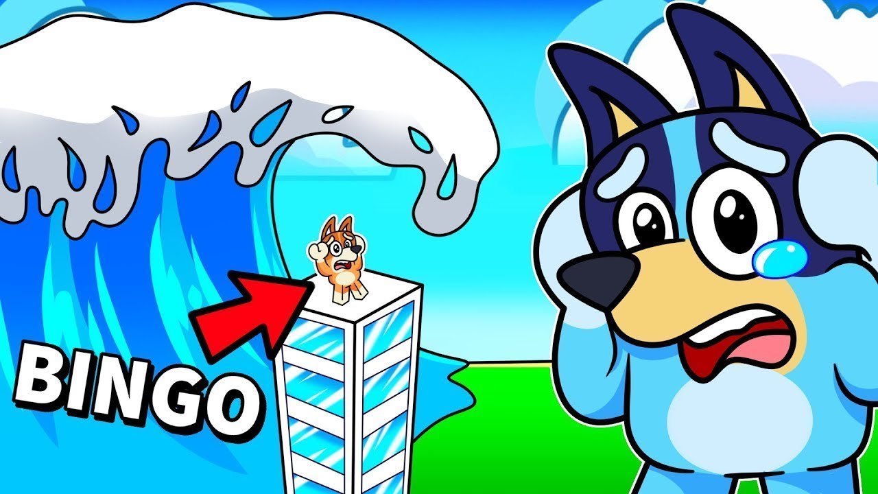 BLUEY AND BINGO SURVIVE THE MEGA TSUNAMI in ROBLOX - YouTube