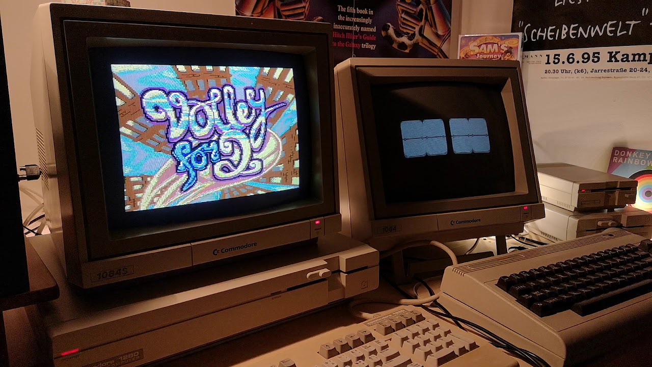 Volley For Two: Booting new C128 dual screen game from 1581 floppy disk ...