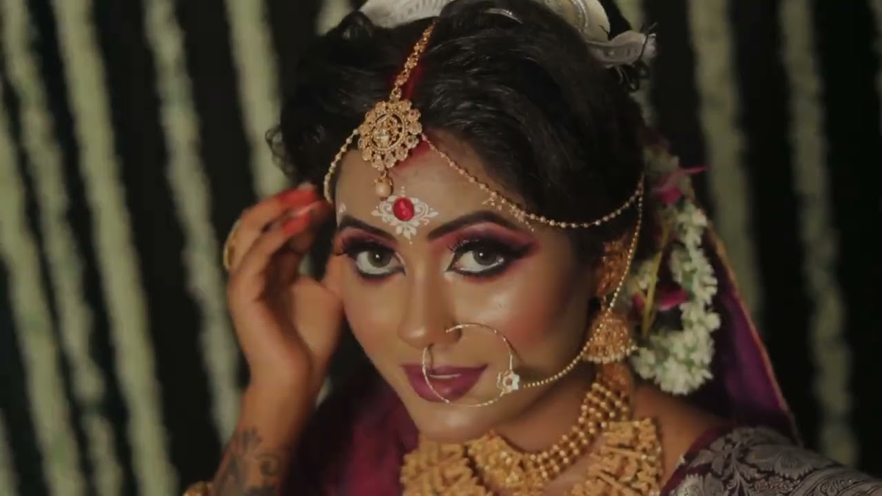 Beautiful bengali bridal makeup|| dusky skin glowing makeover|| bridal ...