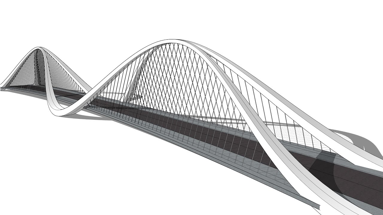 how to model a sine bridge in Sketchup - YouTube