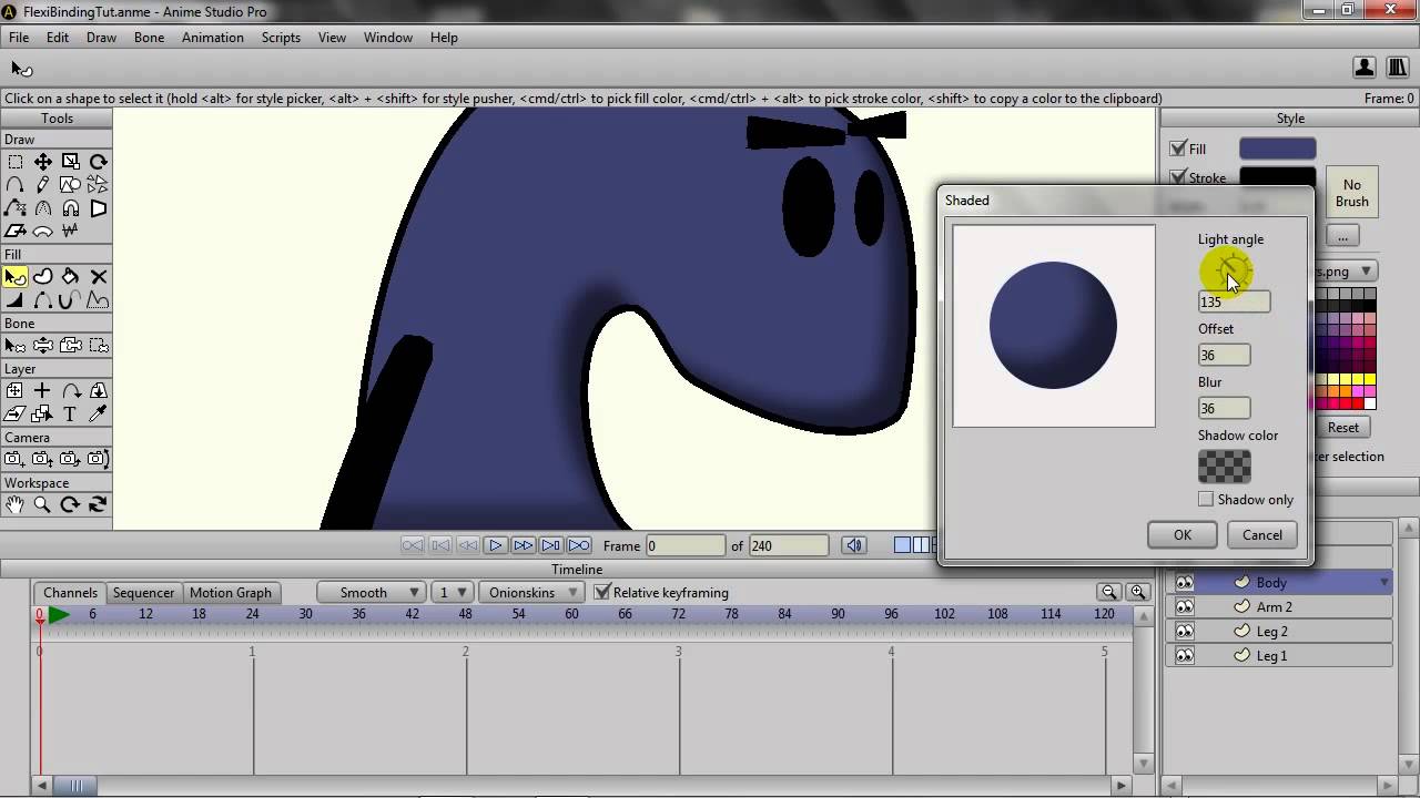 Anime Studio 9.5 Tutorial: Previewing Color Effects and Brushes - YouTube
