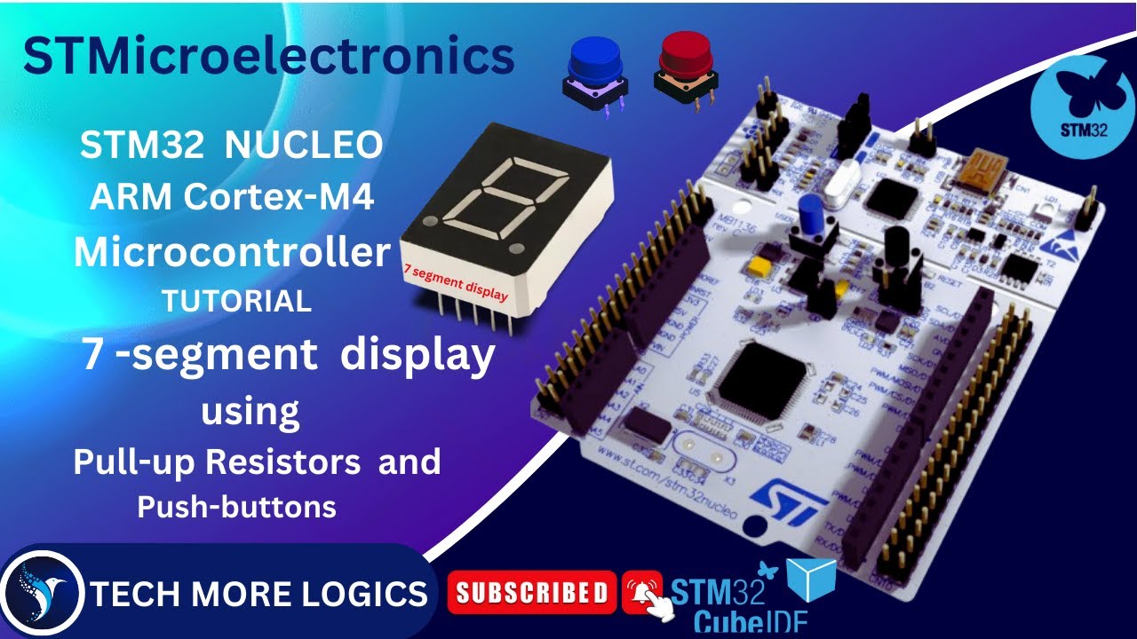 Stm32 7 Segment Interface Using Pull Up Resistors Down Counting And