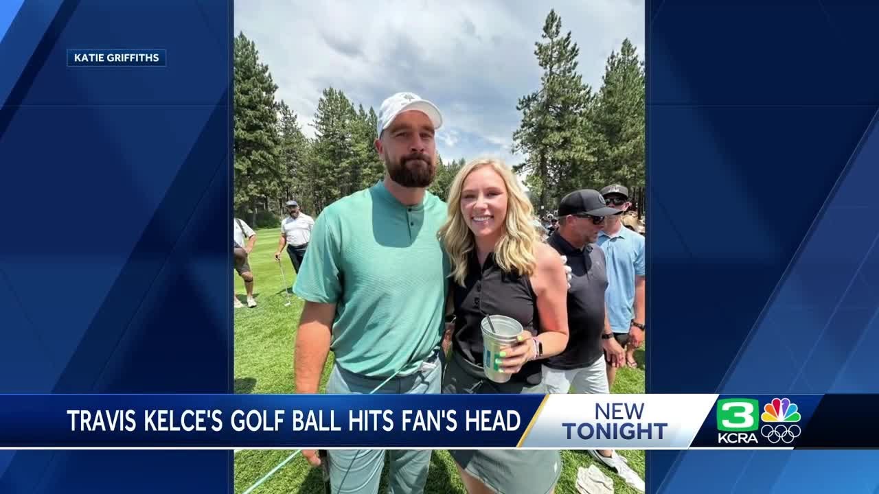 Woman describes getting hit by Travis Kelce's golf ball at ACC ...
