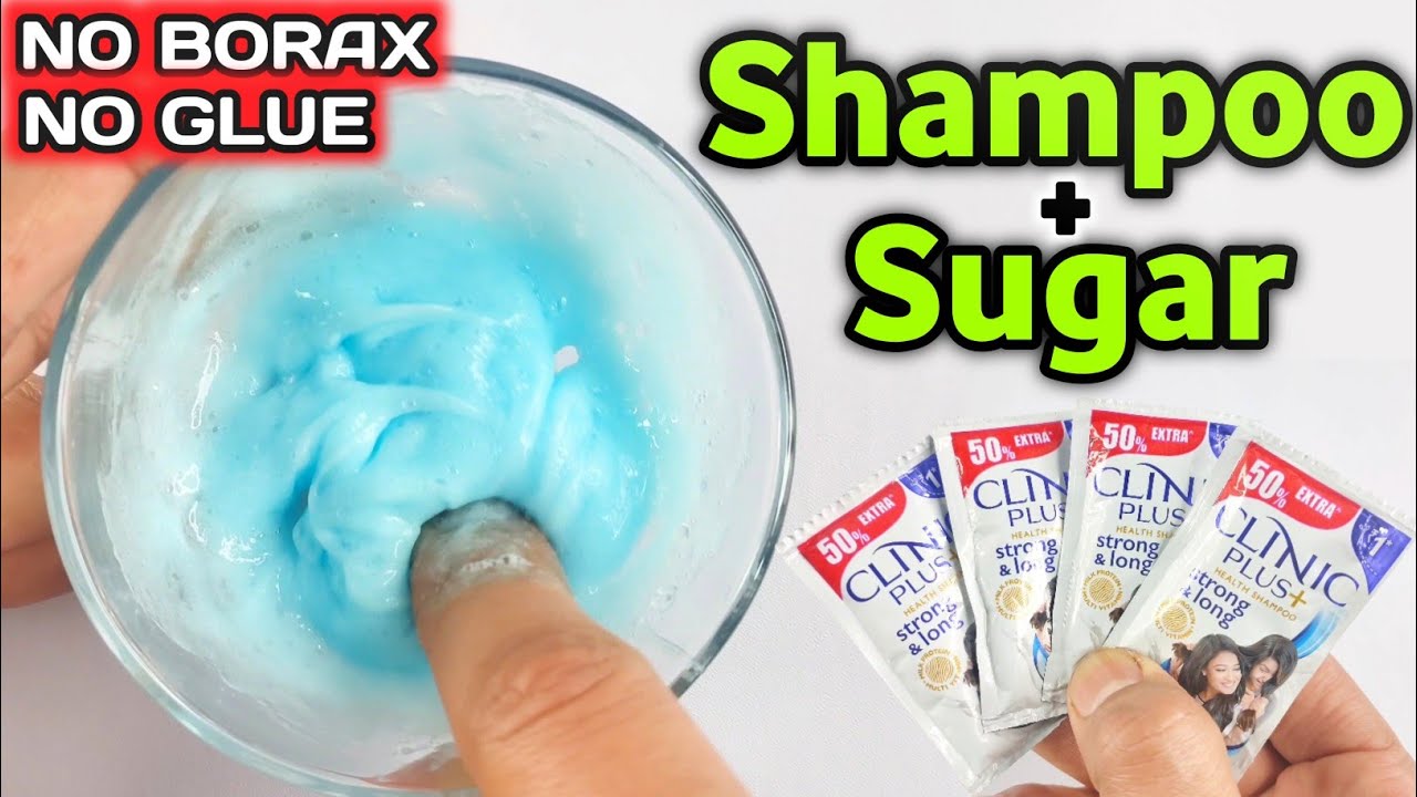 SHAMPOO & SUGAR SLIME🤔👅🎧 How to make Slime with Clinic Plus Shampoo and ...