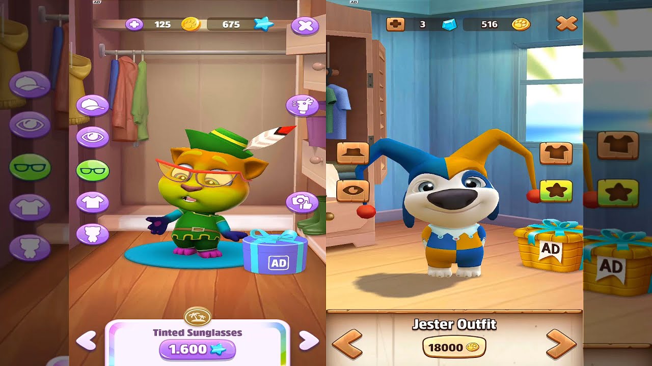 New Outfit : My Talking Tom 2 With Rainbow Fur And Eyes Vs My Talking ...