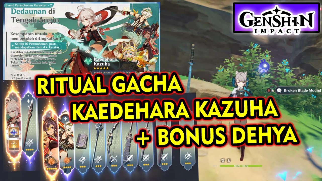 Genshin Impact | Full Ritual Gacha Kaedehara Kazuha (Dedaunan di Tengah ...