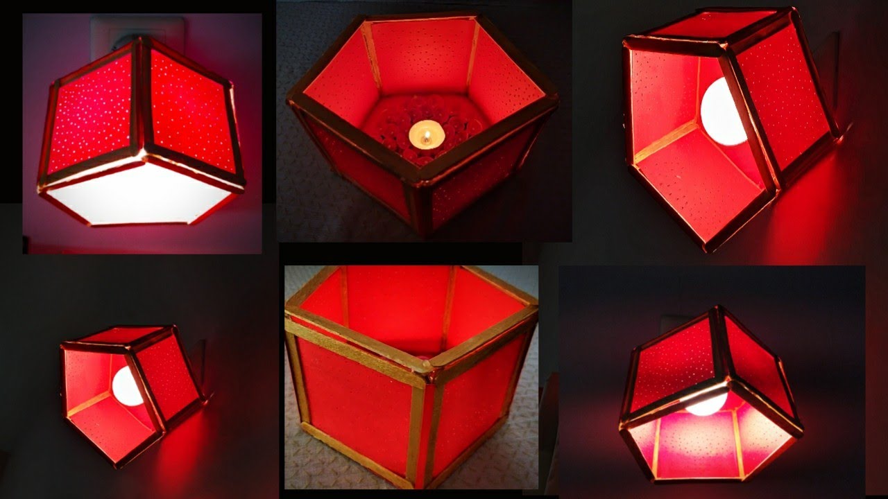 DIY-Paper lamp | Wall decor | Paper craft | popsicle stick craft ...