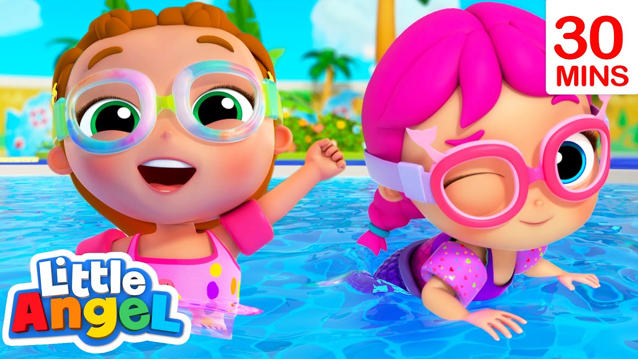 Jill's Swimming Song | Little Angel & Cocomelon Nursery Rhymes - YouTube