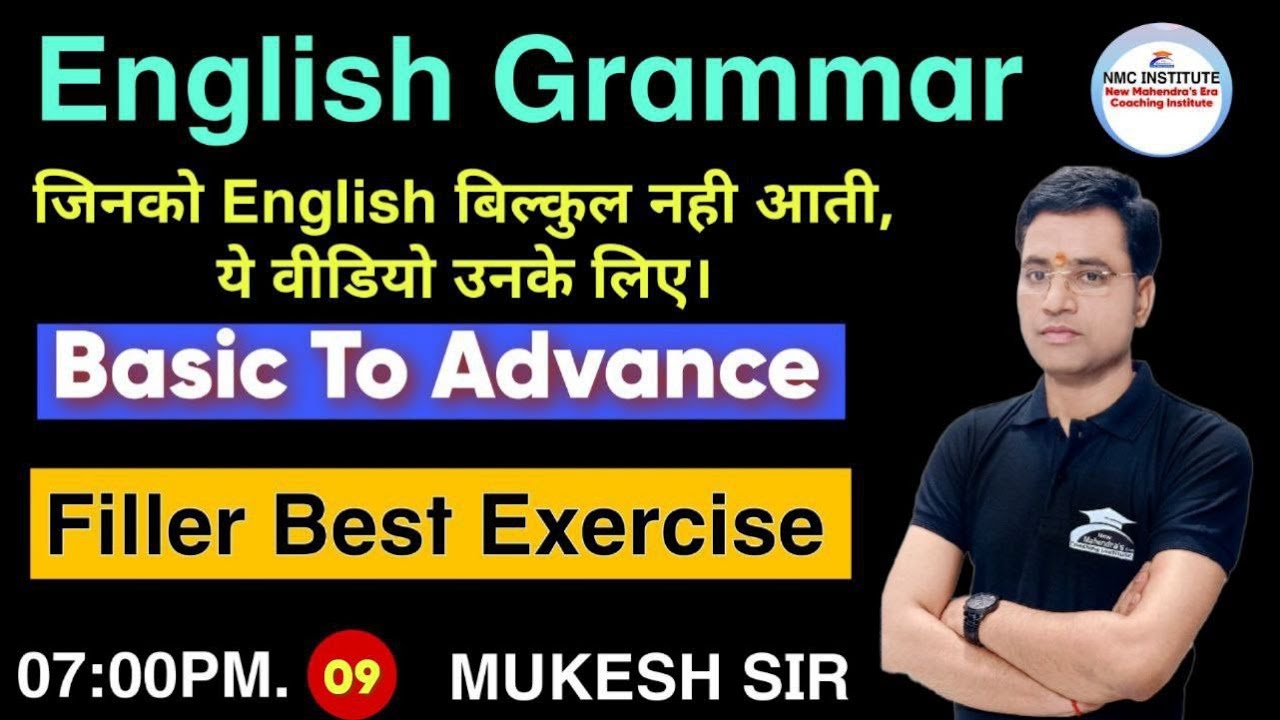 FILLER EXERCISE -9 | BASIC TO ADVANCE | FILL IN THE BLANKS | ENGLISH ...