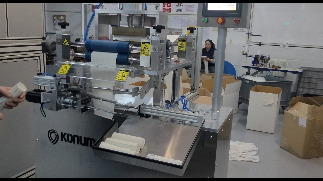 ELASTIC BANDAGE WINDING & CUTTING MACHINE | LATEX COATING | ELASTİK ...
