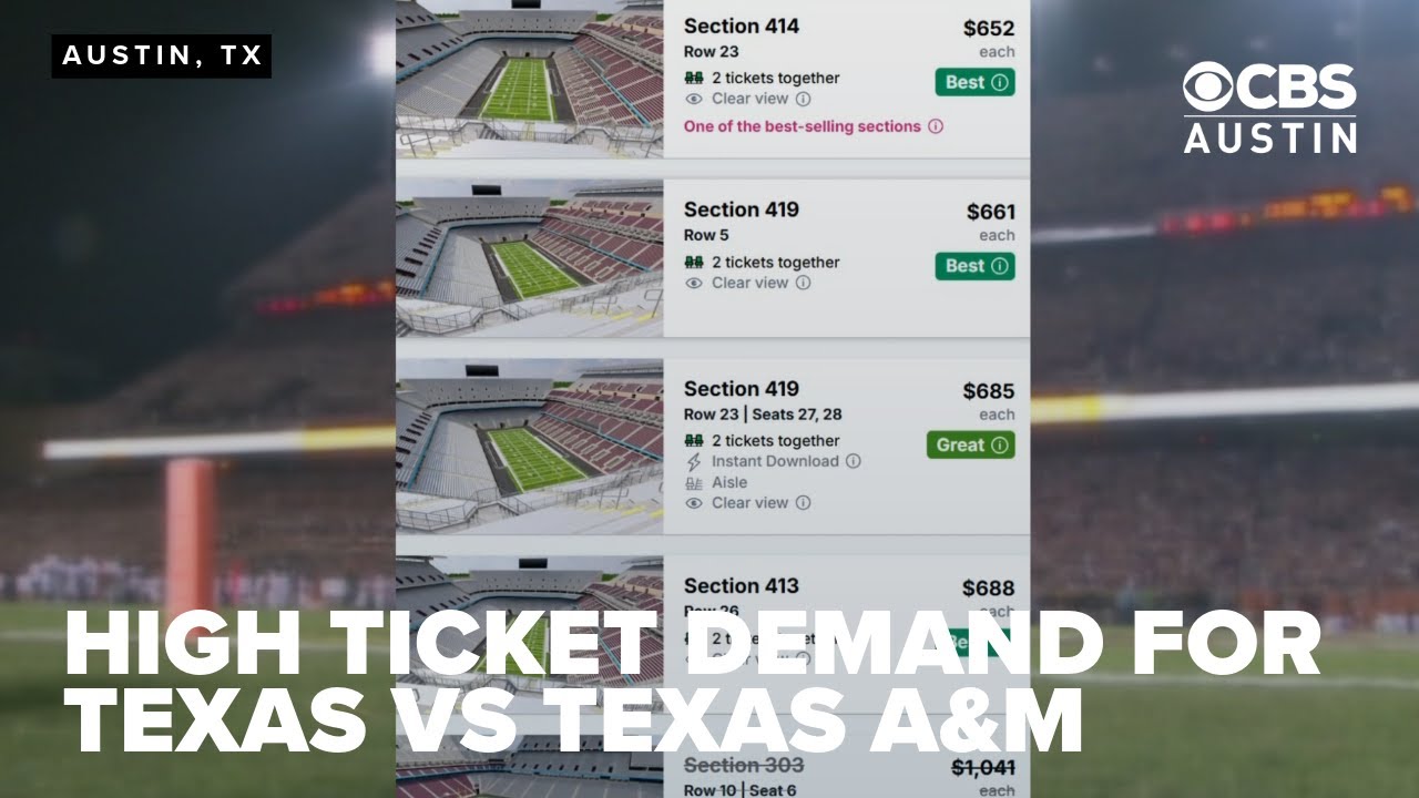 Texas final regular season game sees 'championship level demand' - YouTube
