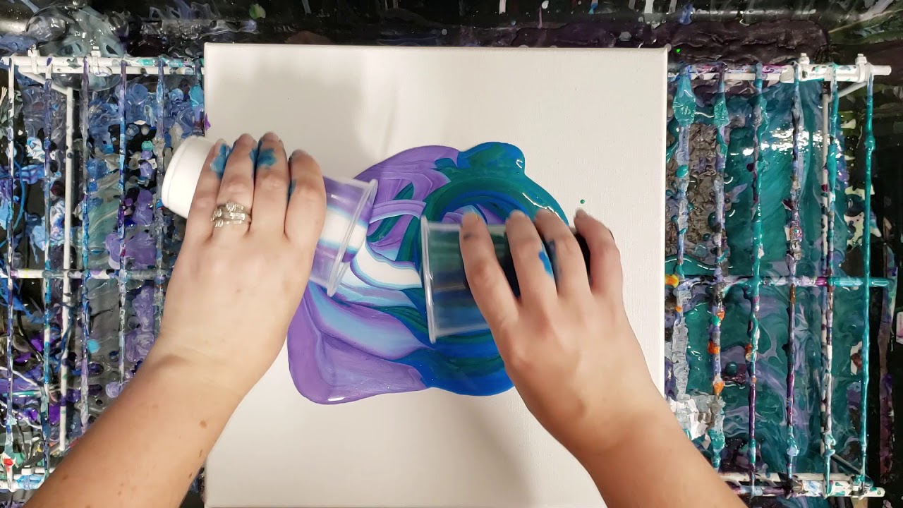 New acrylic pour technique? Infinity pour? - YouTube