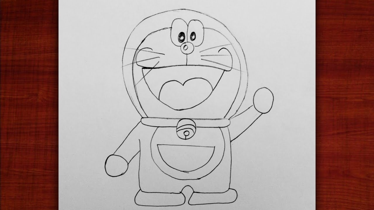 How to draw Doraemon easy step by step | Doraemon easy drawing ...