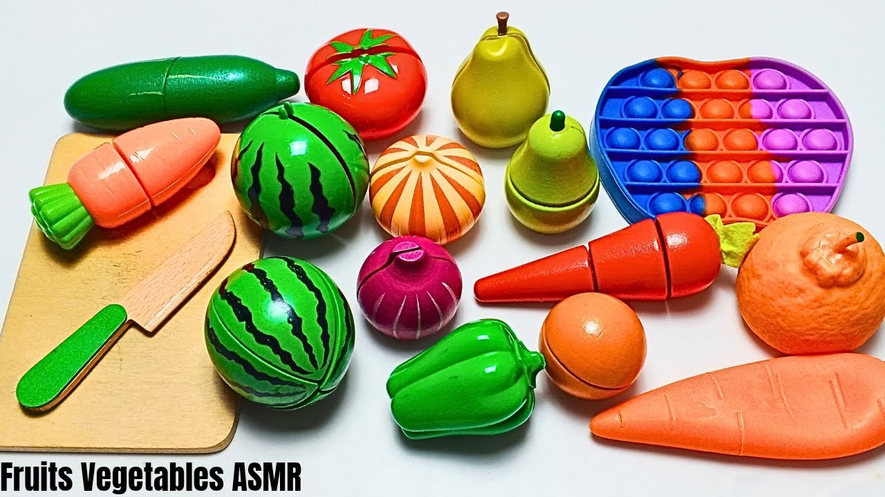 Mixing Fruits and Vegetables Colorful, Cutting Cucumber | Satisfying ...