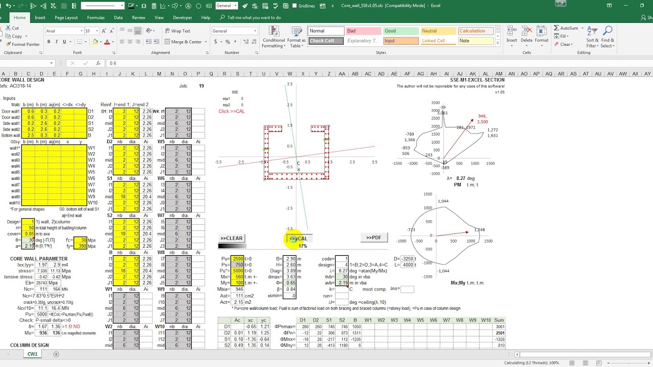 RC EXCEL CORE WALL DESIGN - YouTube