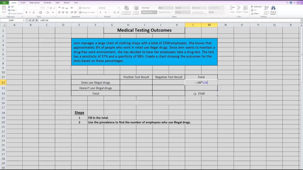 Medical Test Outcomes in Excel - YouTube