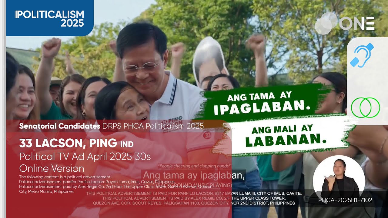 LACSON, PING (IND) Political TV Ad April 2025 30s (Online Version) [BCC ...