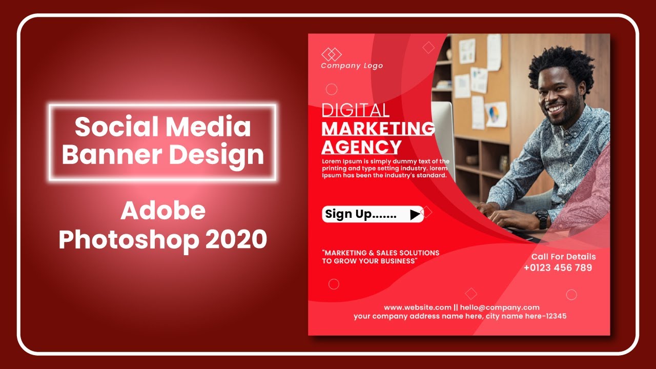 How to make digital marketing agency in photoshop । Photoshop Tutorial ...