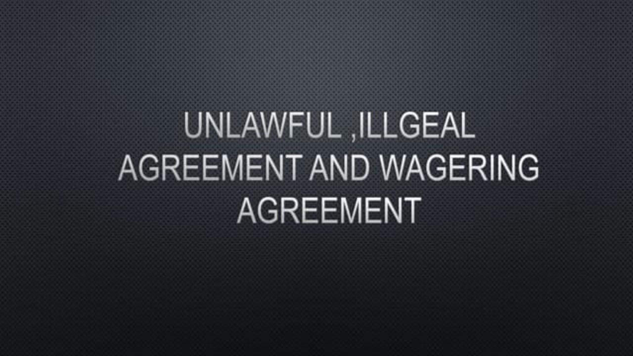 Wagering Agreement (section 30) - YouTube
