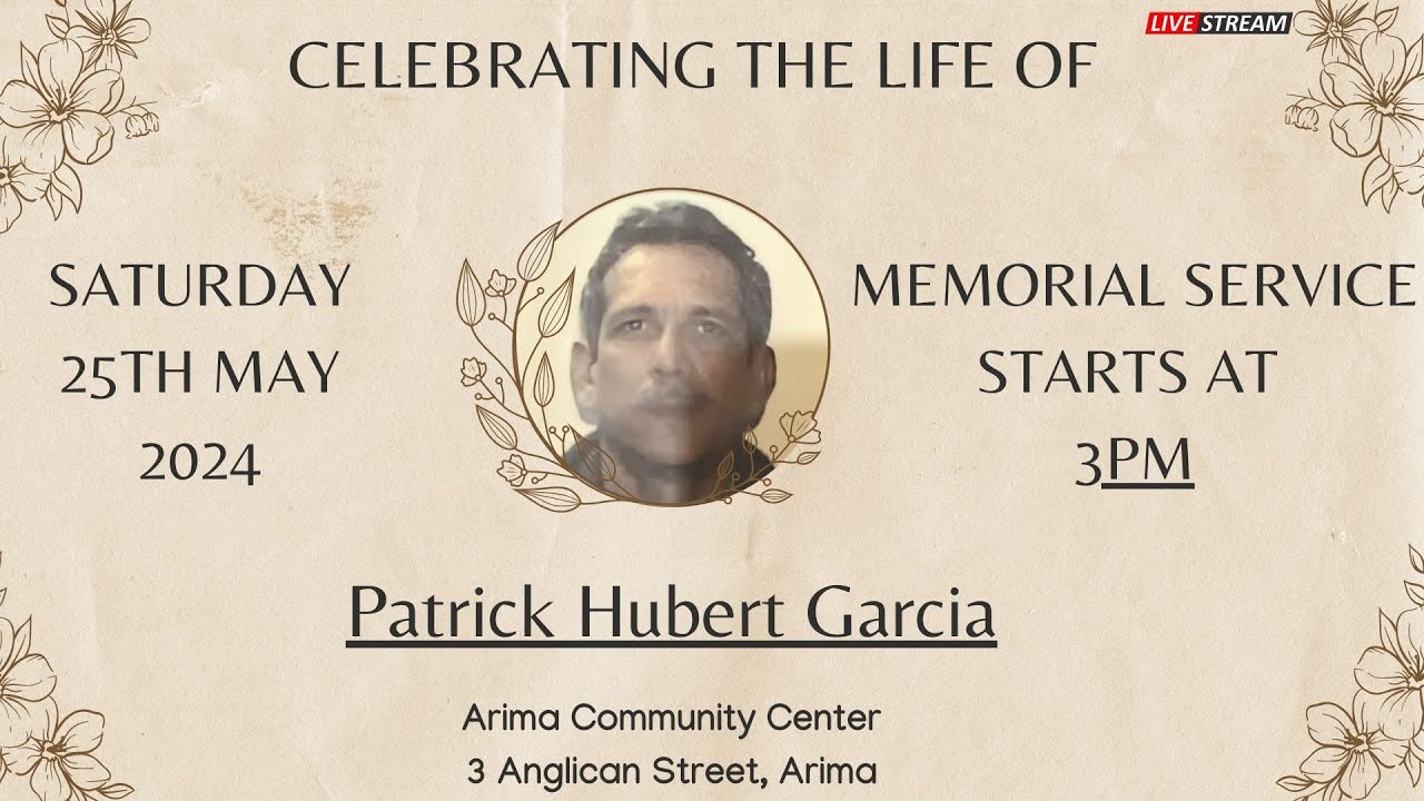 Memorial Service for Patrick Hubert Garcia - YouTube