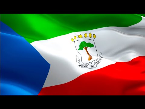 Equatorial Guinea waving flag. National 3d Bata flag waving. Sign of ...