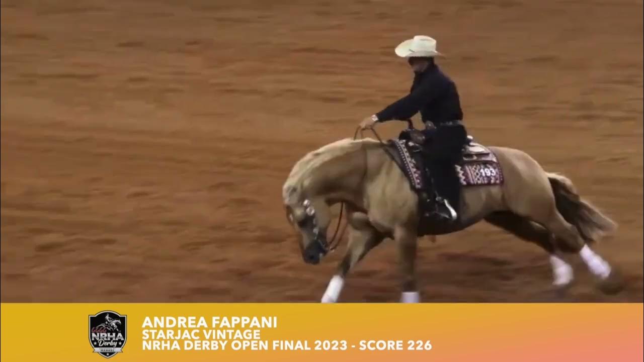 Andrea Fappani on Starjac Vintage - NRHA Derby 2023 - Open Final -- Score 226 - YouTube