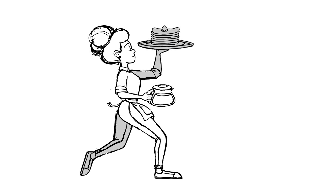 2D Waitress Walk Cycle - YouTube