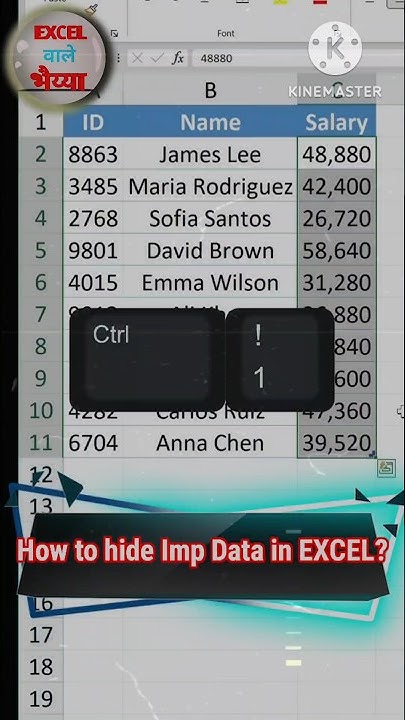 How to Hide Important Data in Excel | Excel Tutoring #excel #shorts #exceltips #exceltutorial # ...