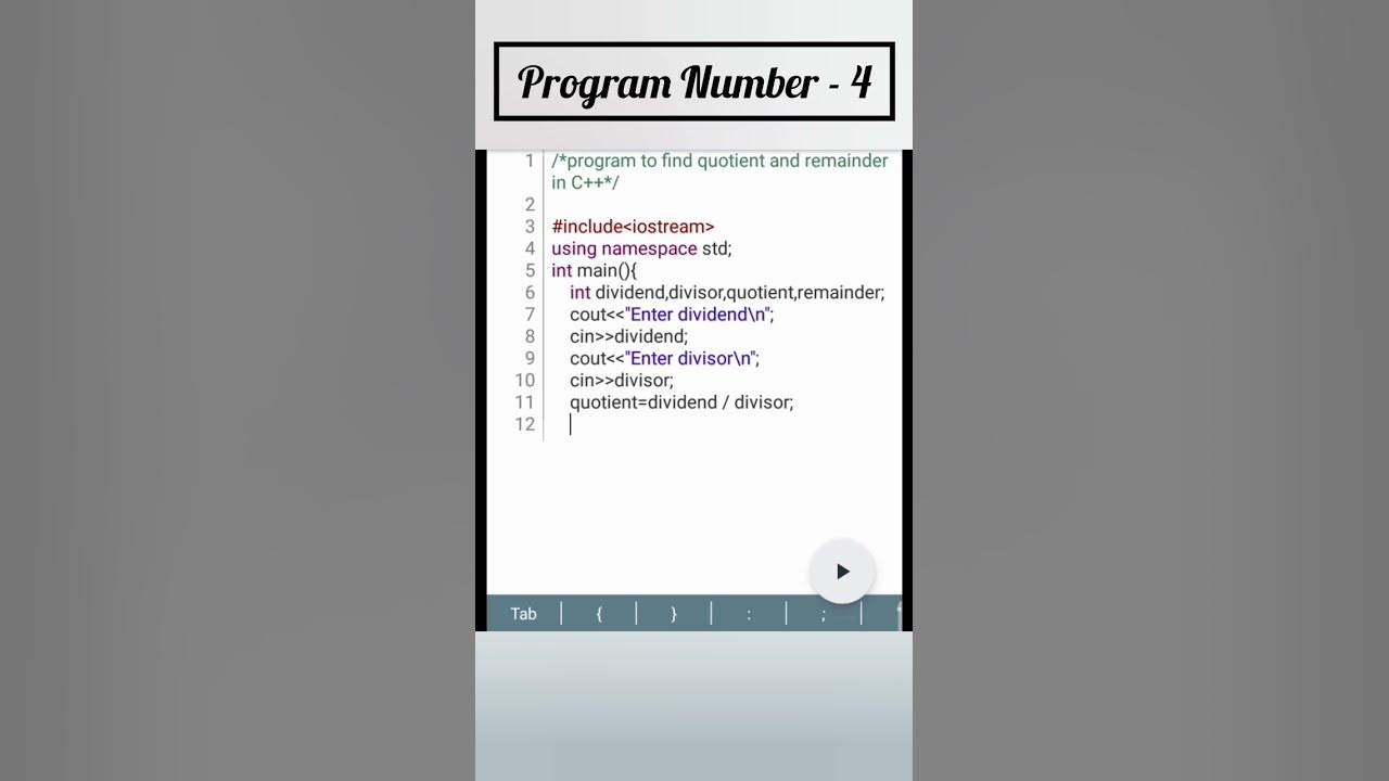 C Program To Find Quotient And Remainder C Programming Youtube
