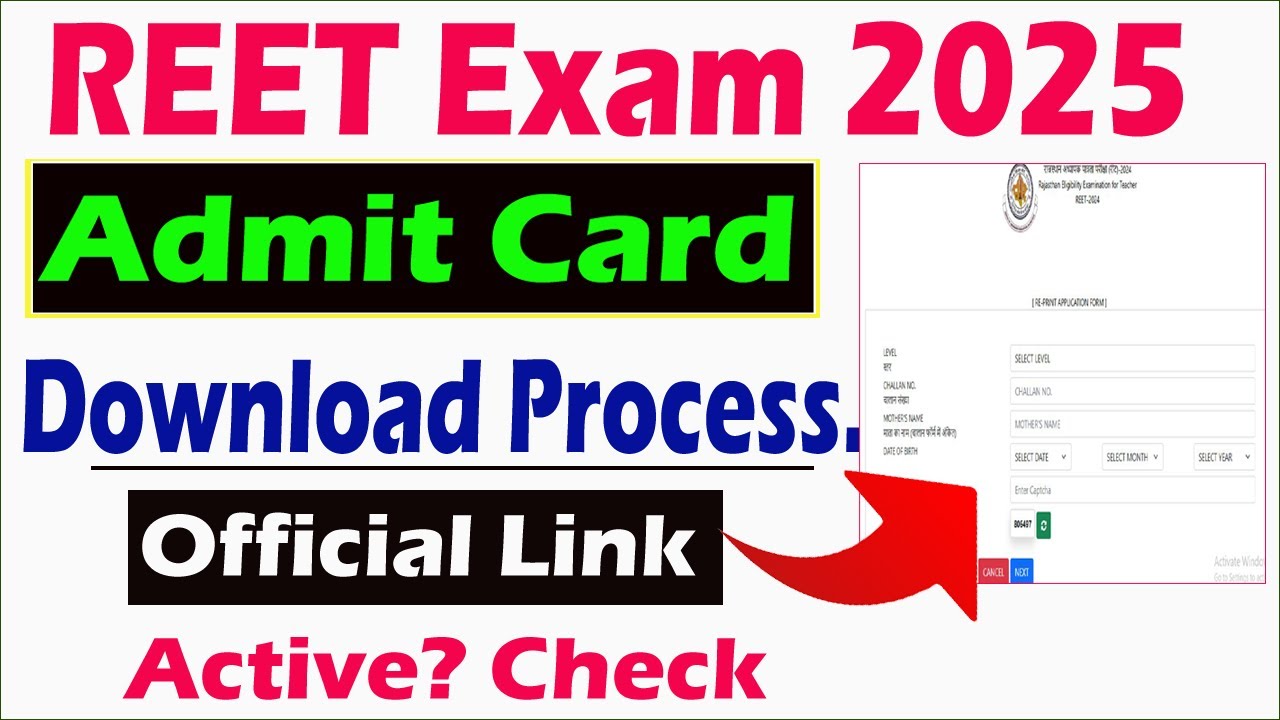 REET Admit Card 2025 Download Process | Reet Admit Card Official Link ...
