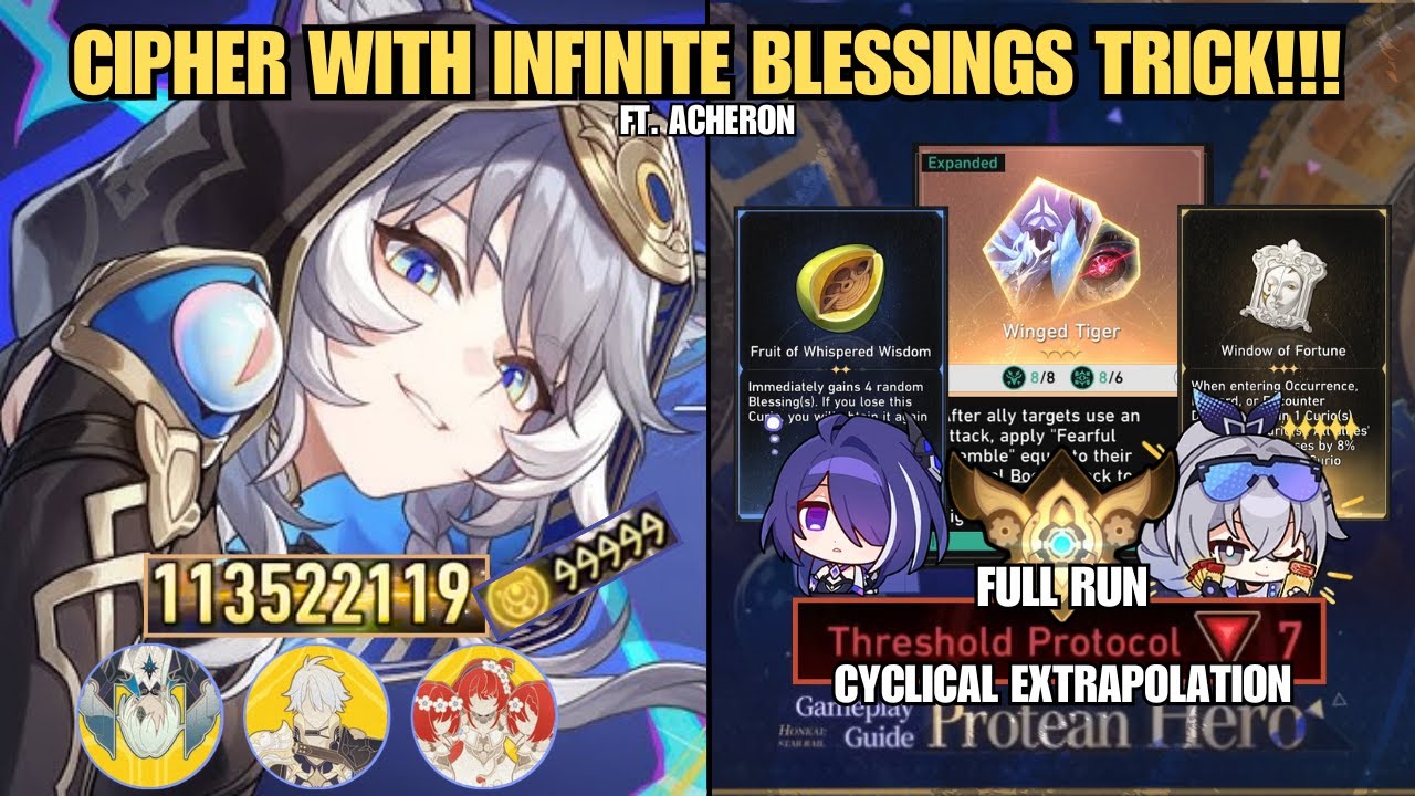 Infinite Blessings! Cipher & Acheron with Whispered Wisdom + Window of Fortune | DU Protean Hero ...
