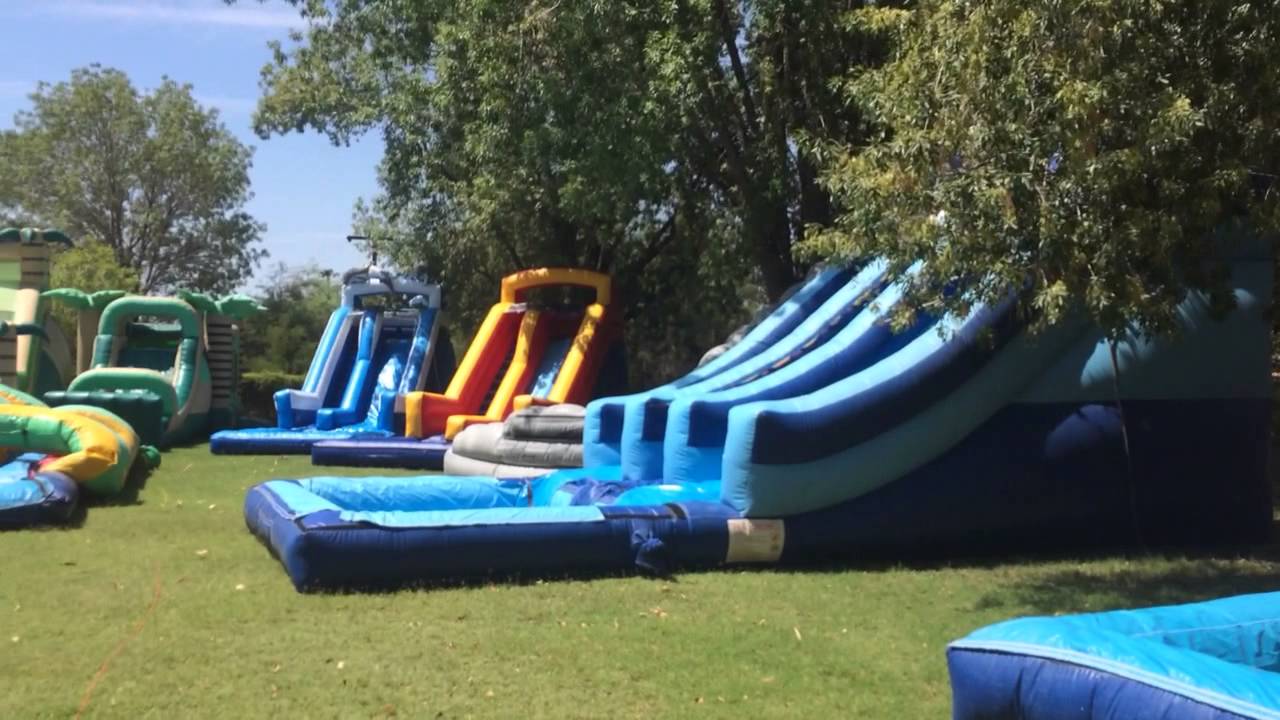 Inflatable bounce house and water slide rentals - YouTube