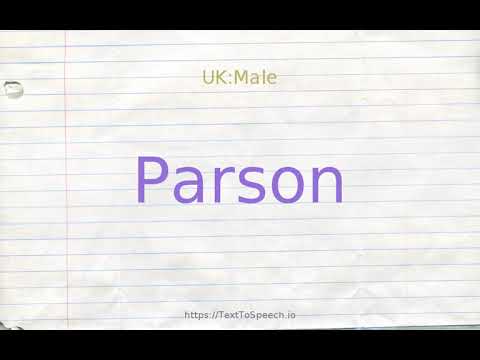 How to pronounce parson - YouTube
