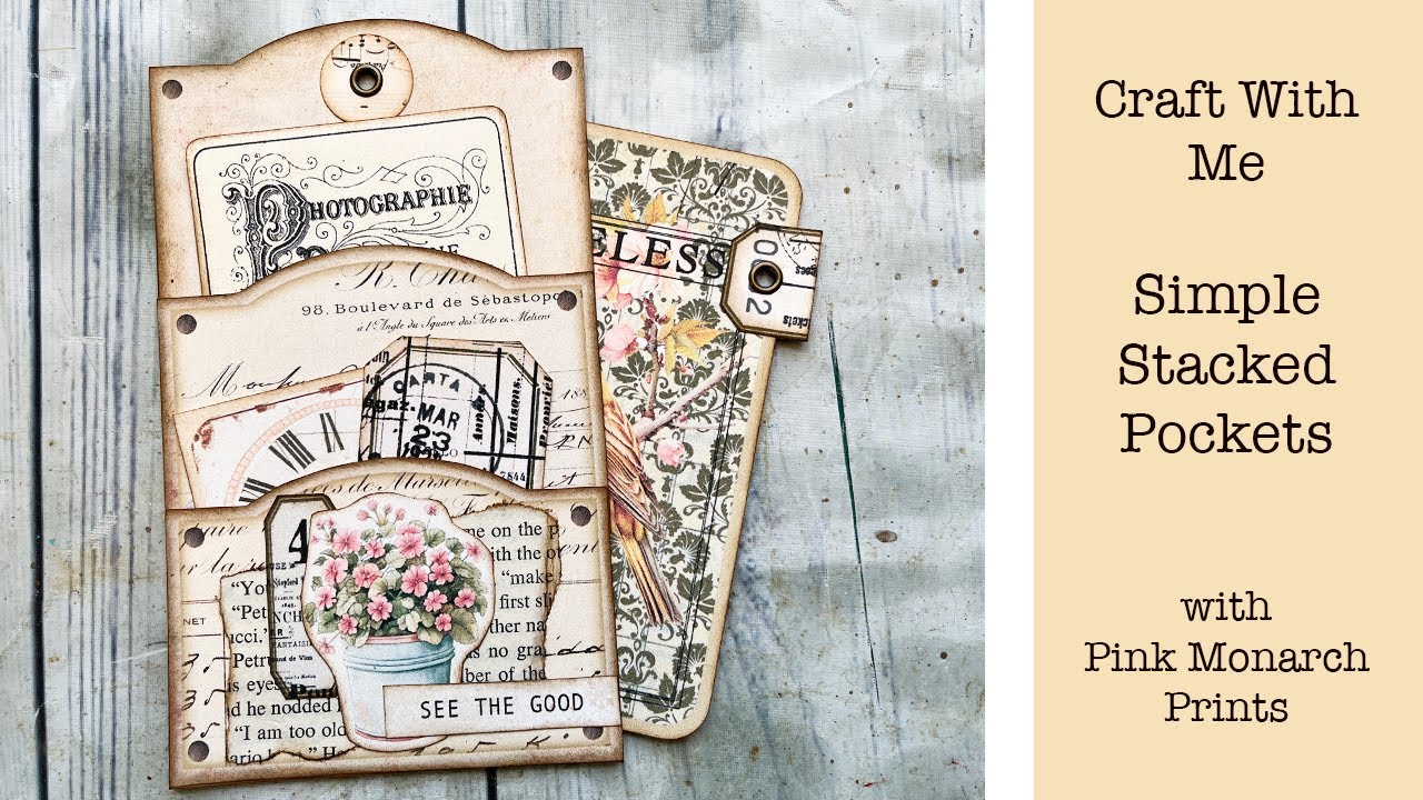 Easy Layered Pockets with Hidden Tacks Galore for Junk Journals! Craft ...