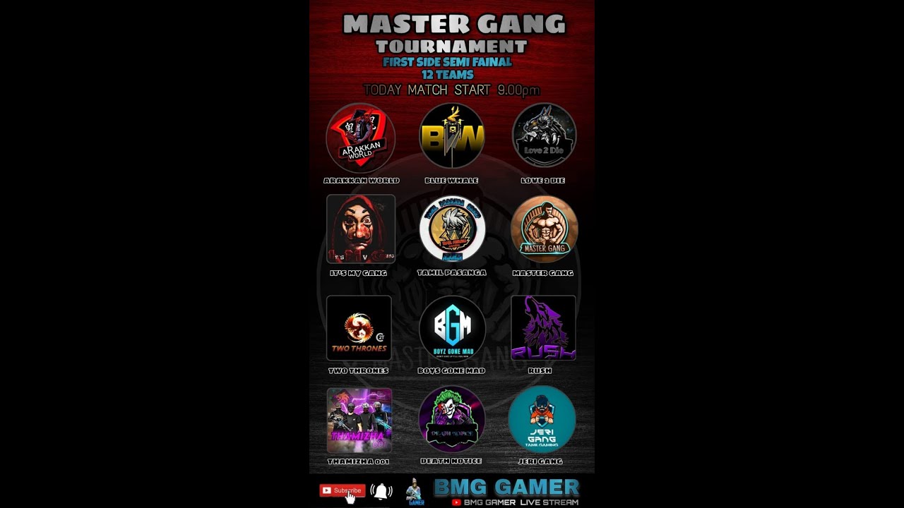 MASTER GANG TOURNAMENT BR TOURNAMENT SEASON:- 01 | SEMI FINAL ROUND ...