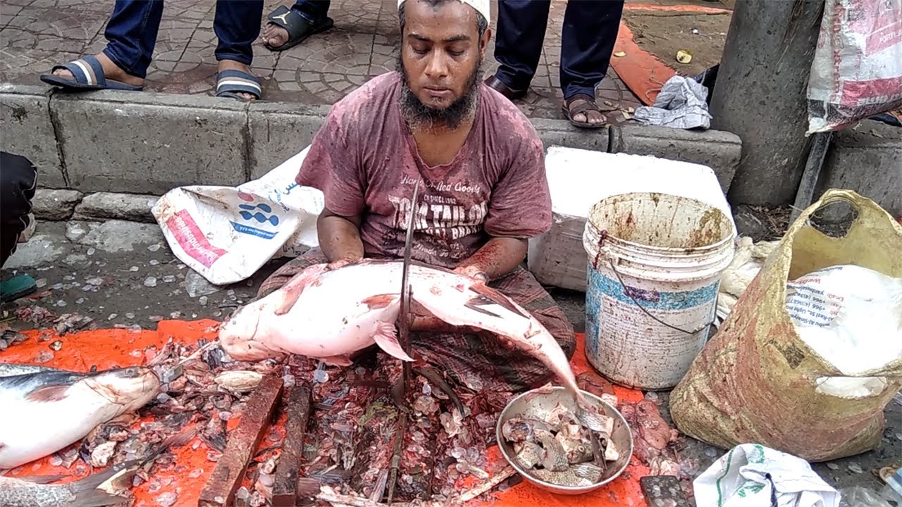 How to A Pangas Fish Cutting By Expert Fish Cutter Man #Fish Cutting By ...