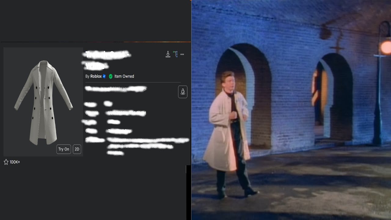 I Found Rick Astley's Coat In Roblox! [4k Quality] - YouTube